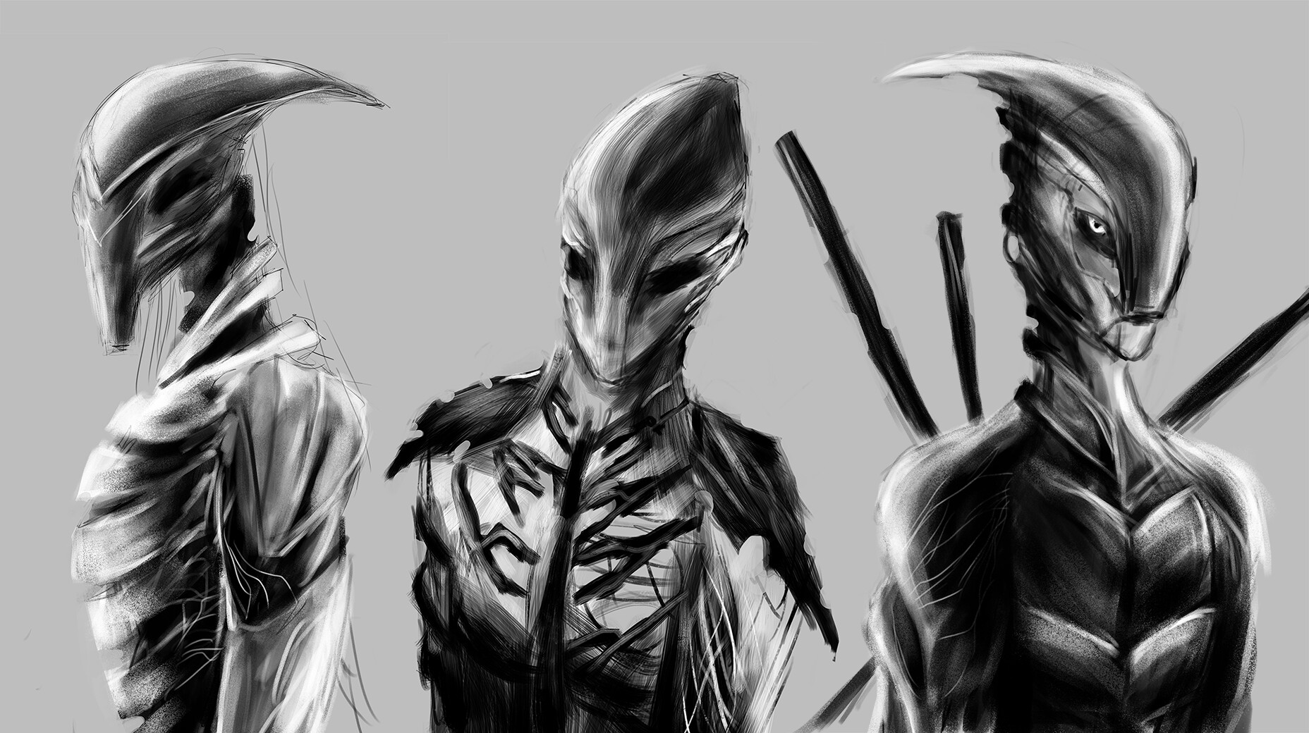 ArtStation - Alien Soldiers design sketches - Alternative Advena Designs