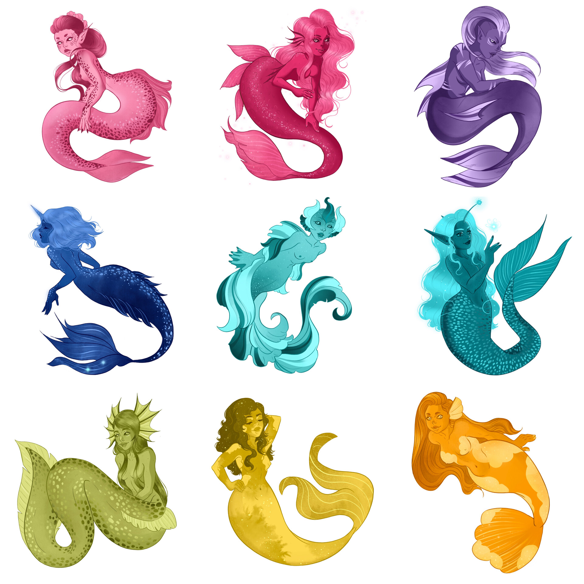 ArtStation - Mermay 2020 - Pantone Mermaids