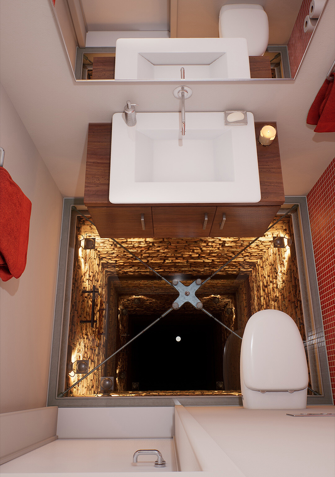 elevator shaft texture