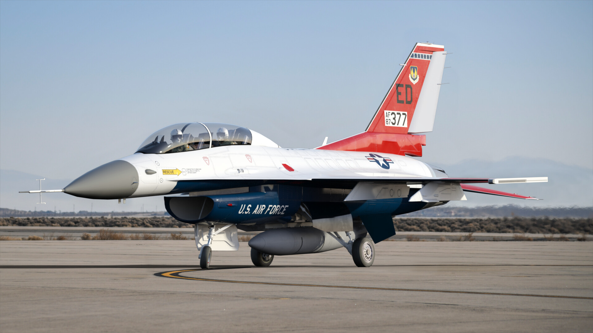 Westfield 3d - F-16D Edwards AFB Chase Plane
