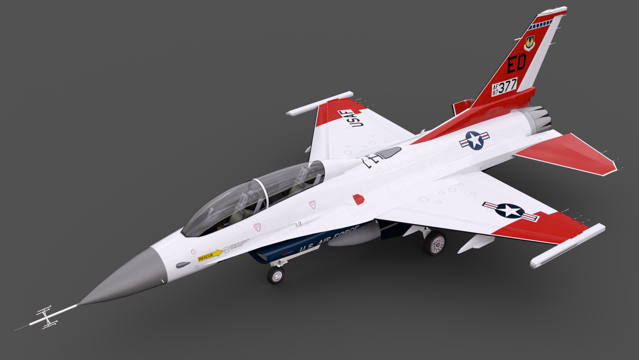 Westfield 3d - F-16D Edwards AFB Chase Plane