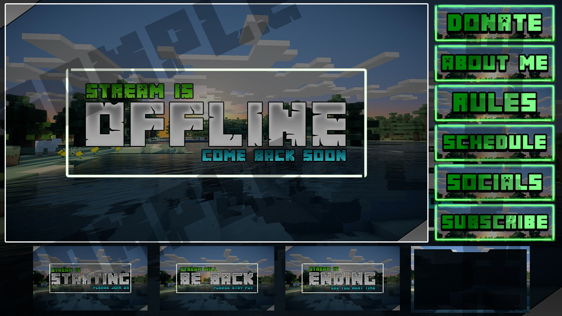 ArtStation - Minecraft Themed Twitch Package