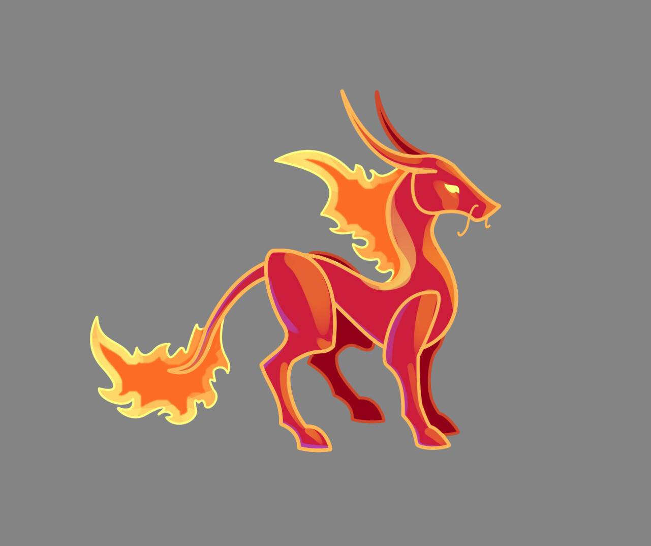 ArtStation - Fire dragon, 2d game sprite animation