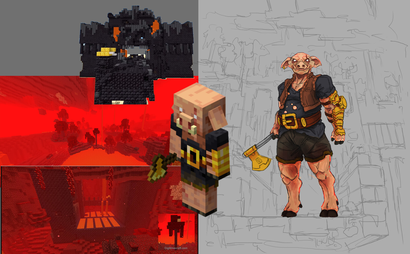 Márton Kapoli - Realistic Piglin Brute - MINECRAFT