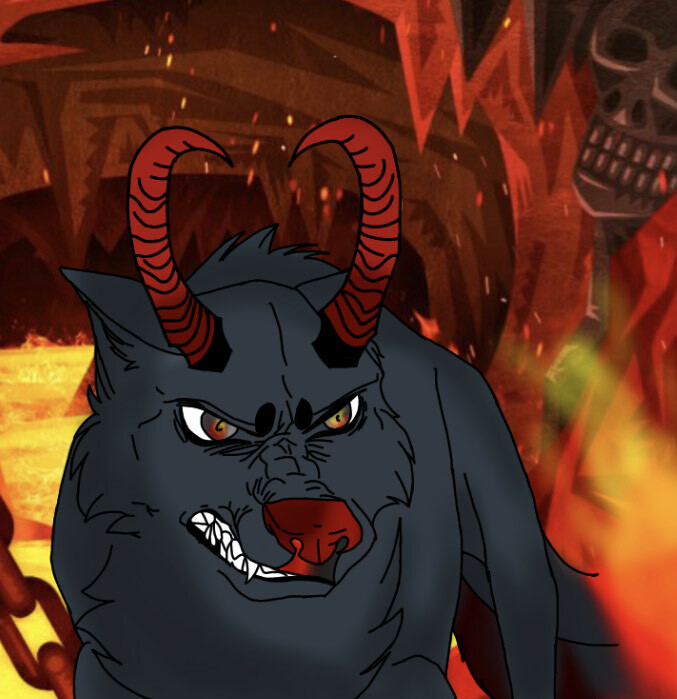 ArtStation - Hellhound In the Flames of Hell