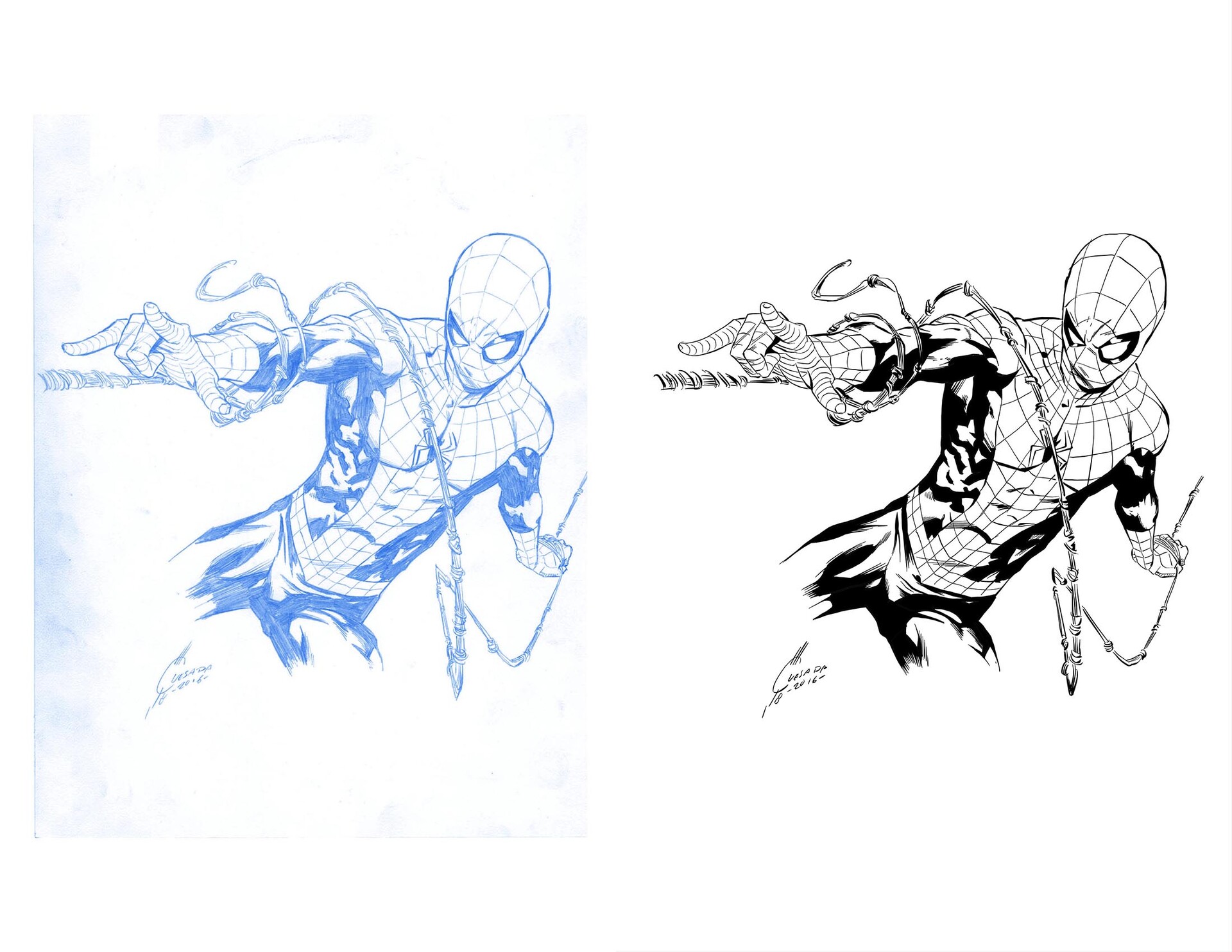 Jaime Wojick - Comic Inking Practice Pieces