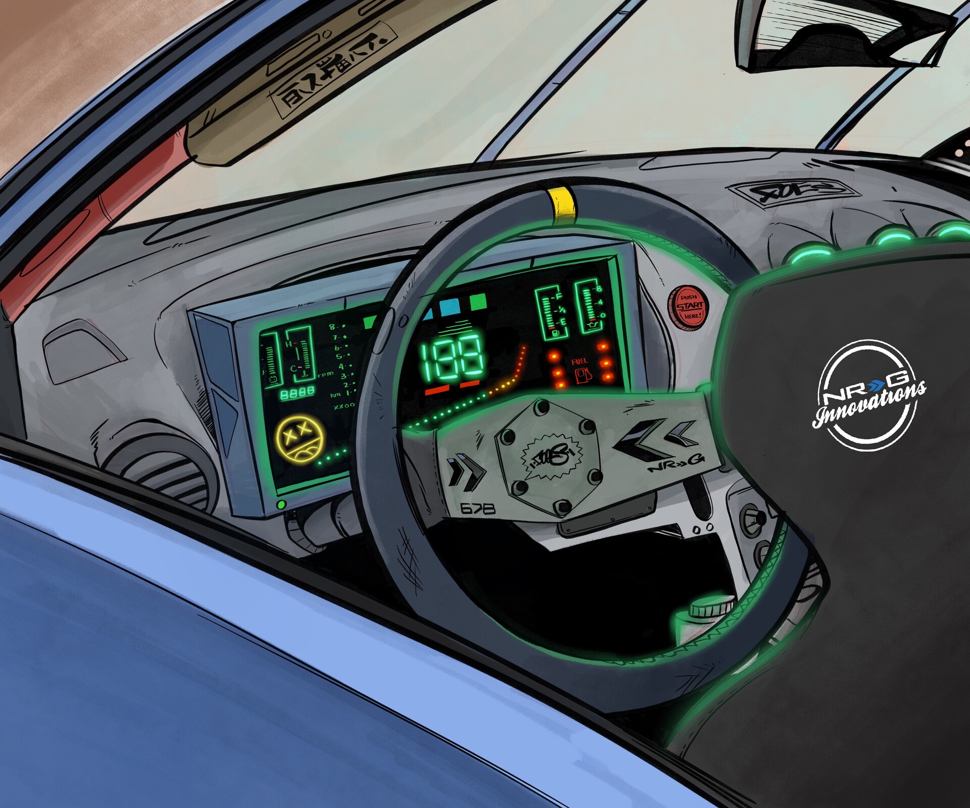 how to draw interior of a car