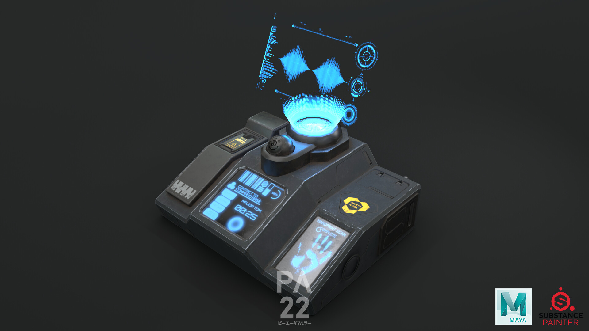 ArtStation - Hologram Comms Low Poly 3D Concept