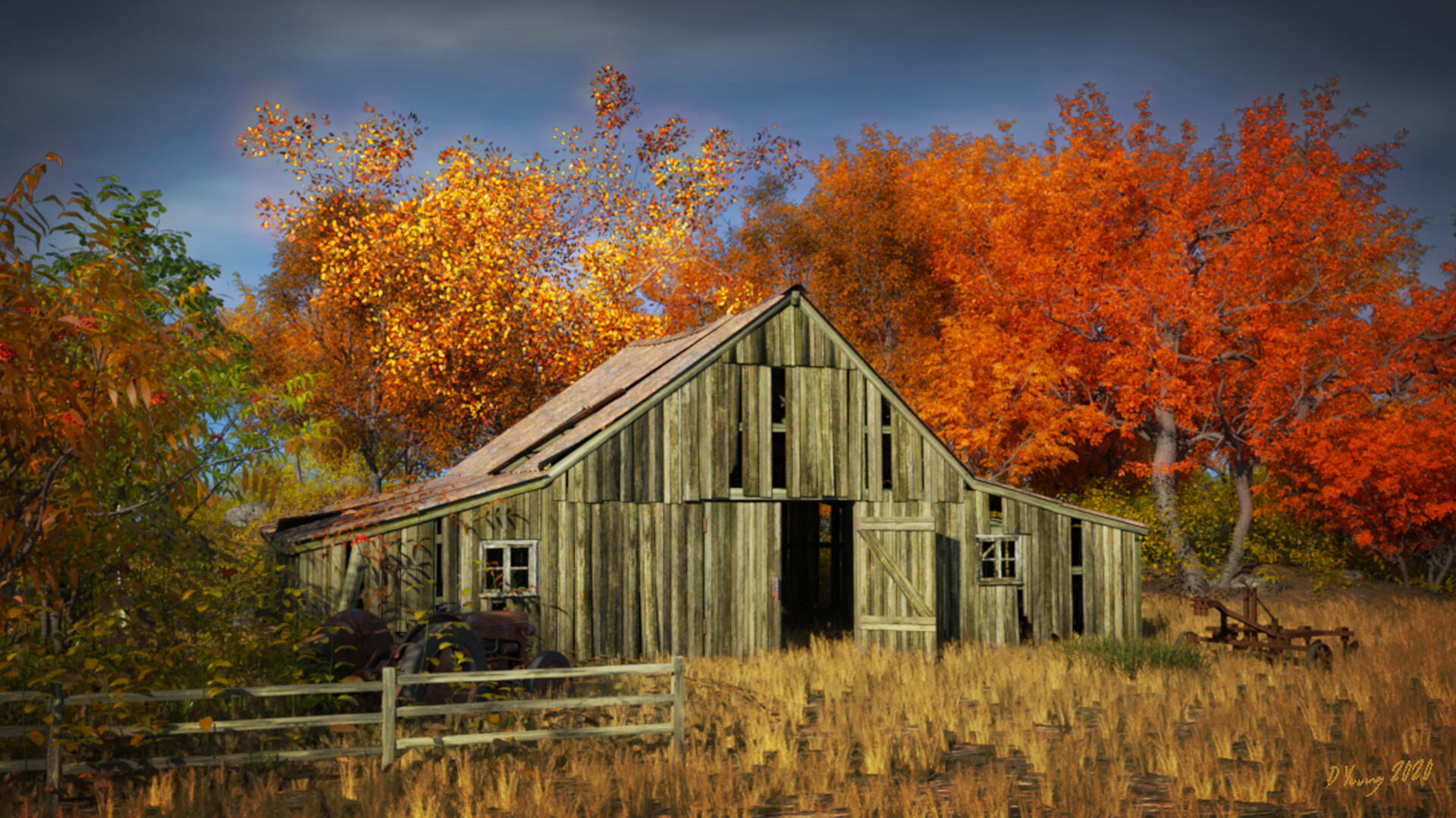 ArtStation - Deserted Autumn Barn