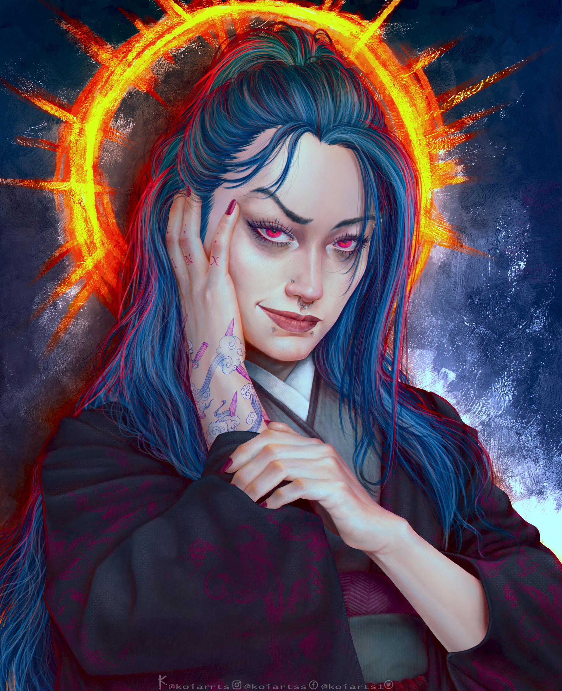 ArtStation - Saint JinX of destruction, Kimono outfit