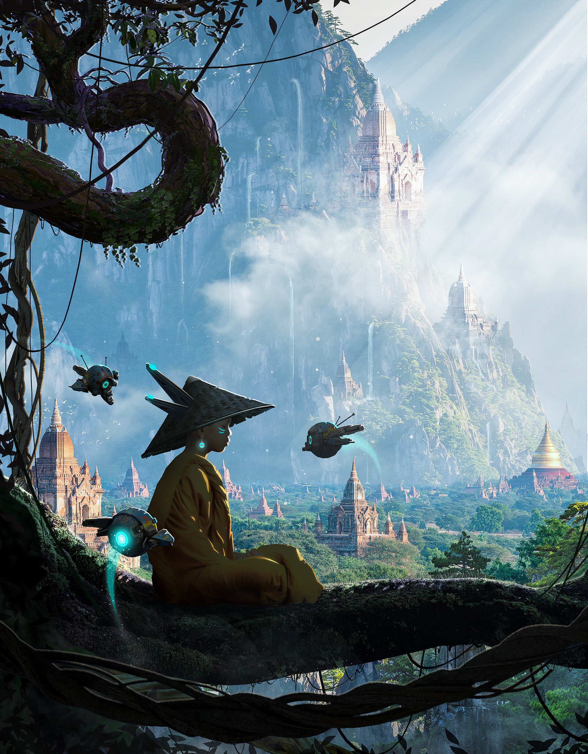 ArtStation - LIfe matte painting, meditation