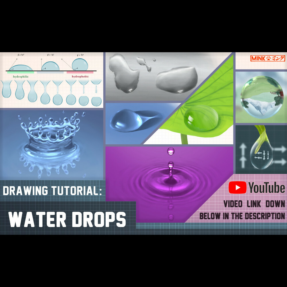 how to draw water drops digital