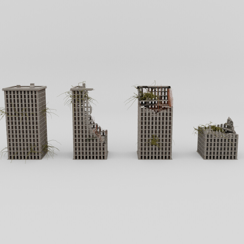 ArtStation - Apocalyptic city buildings