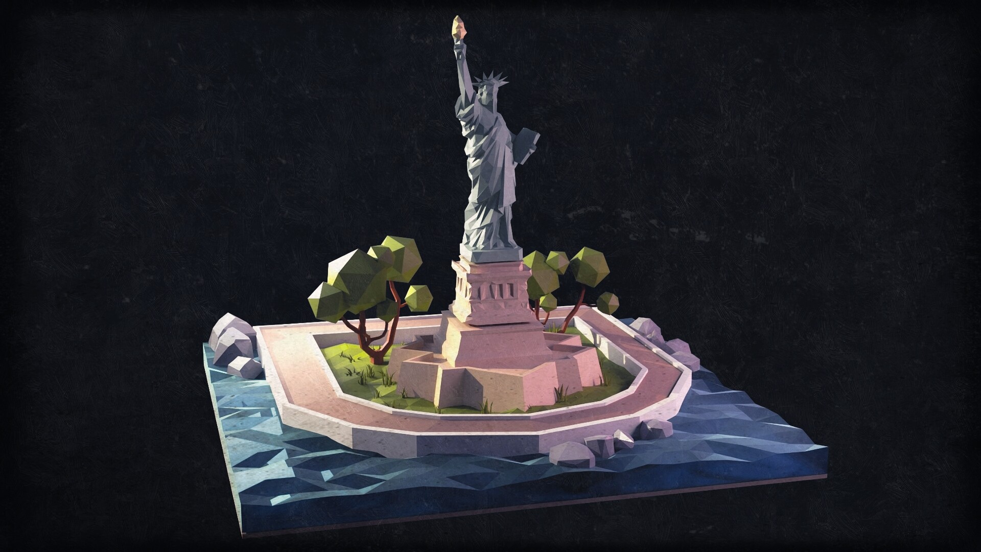 ArtStation - Lady Library Low Poly