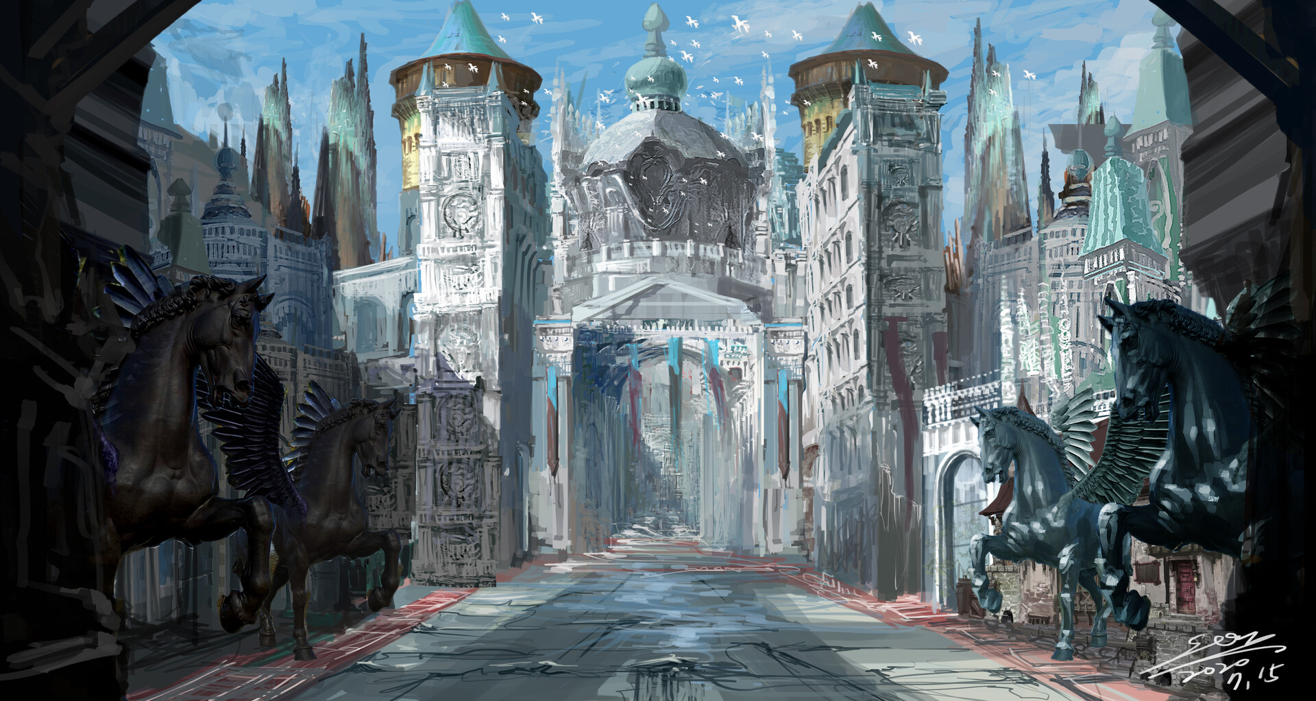 ArtStation - WHITE CASTLE 20200715 Environment Concept Art