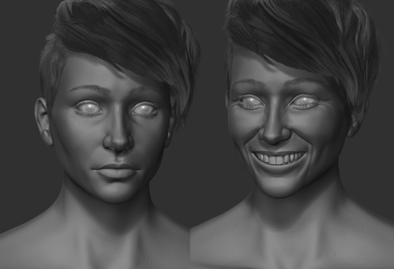 ArtStation - Blendshape - Smile Expression (with FACS labels)