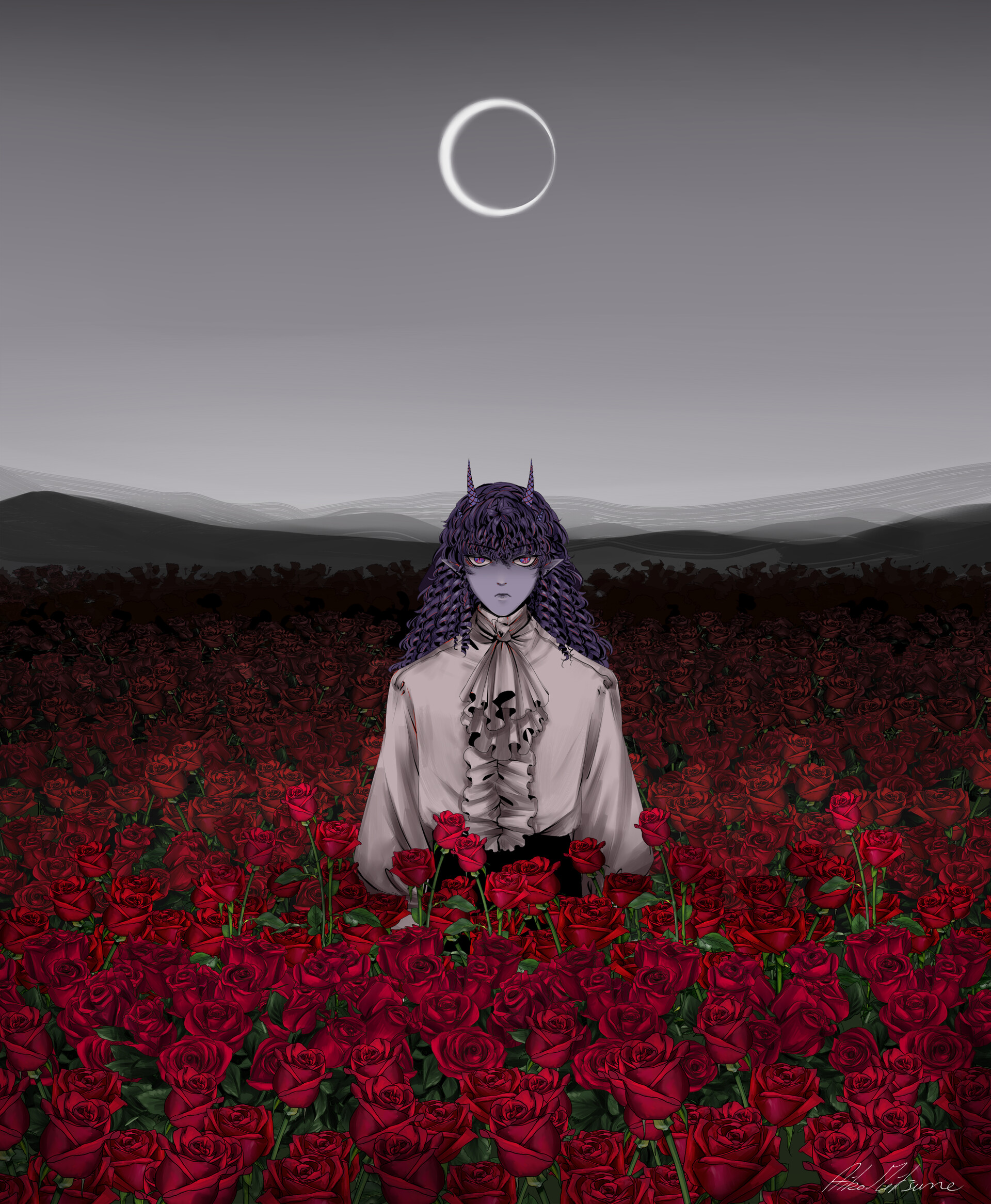 how to draw a blood rose