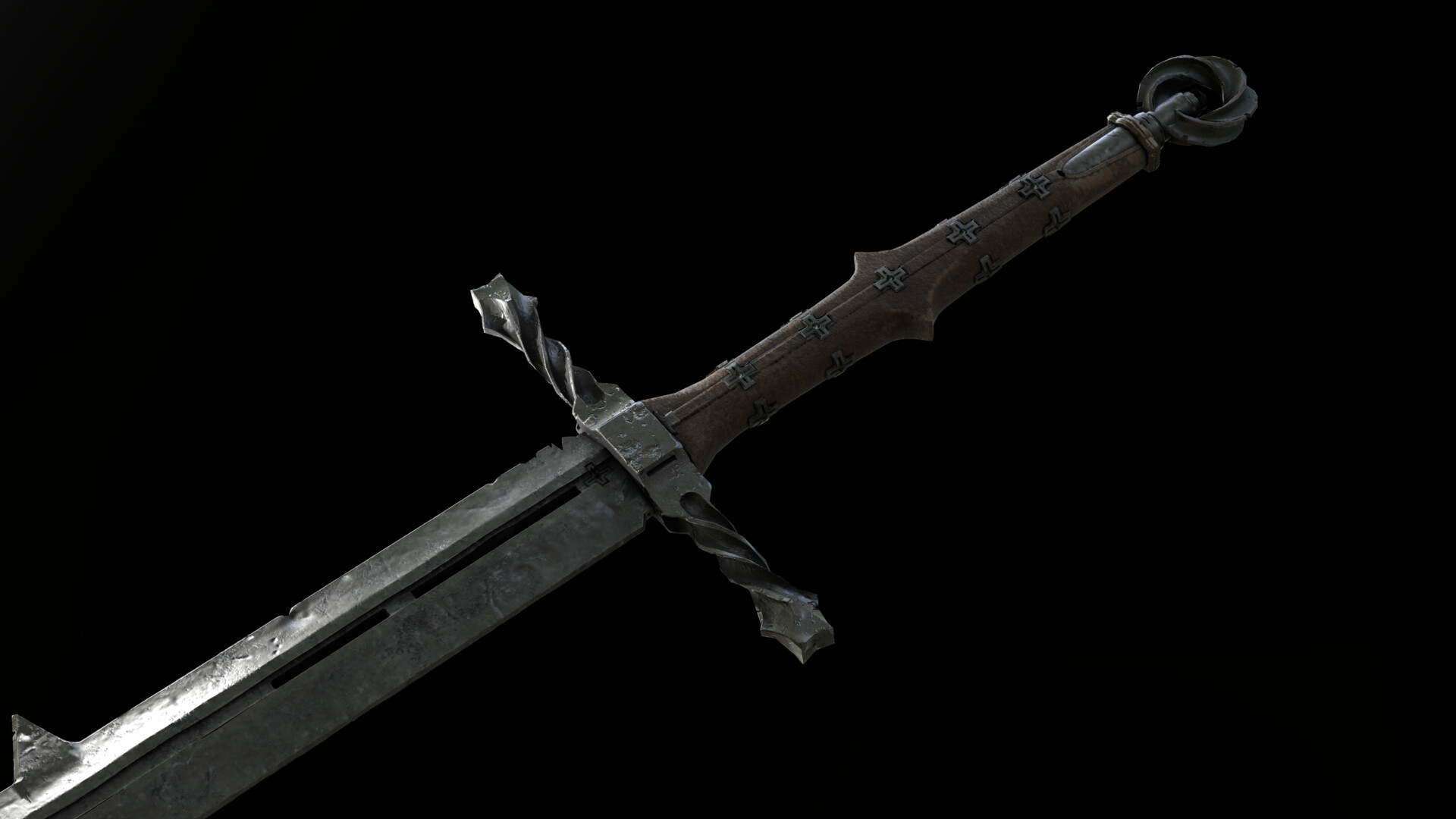 fantasy black longsword