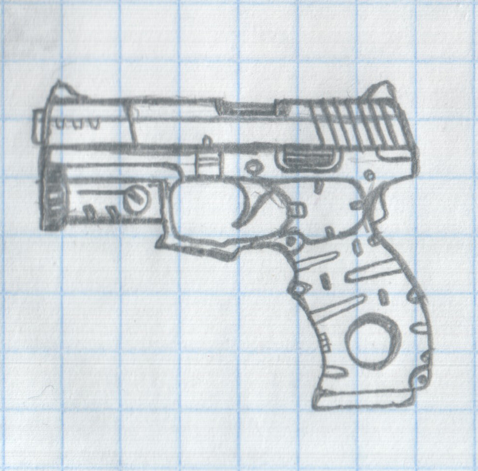 how to draw a gun in perspective