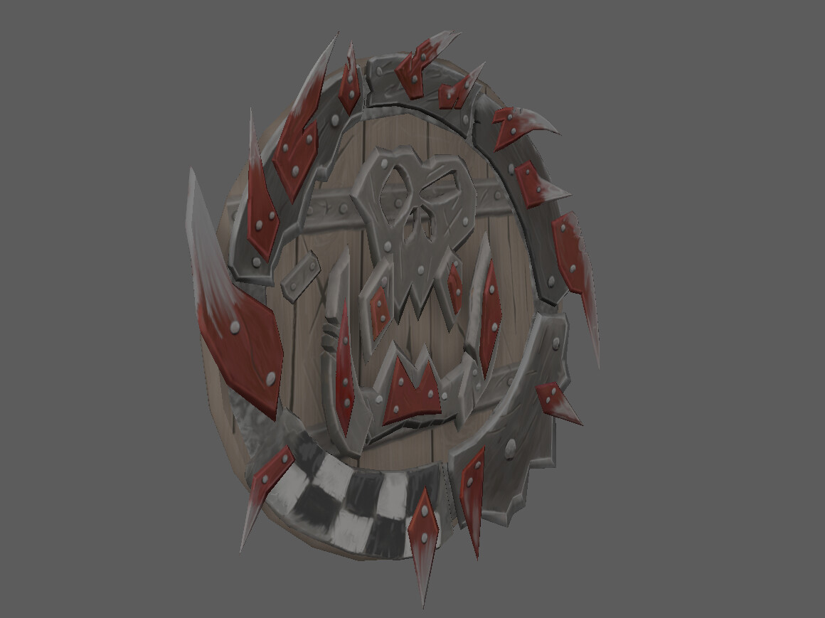 ArtStation - Orc Shield hand painting