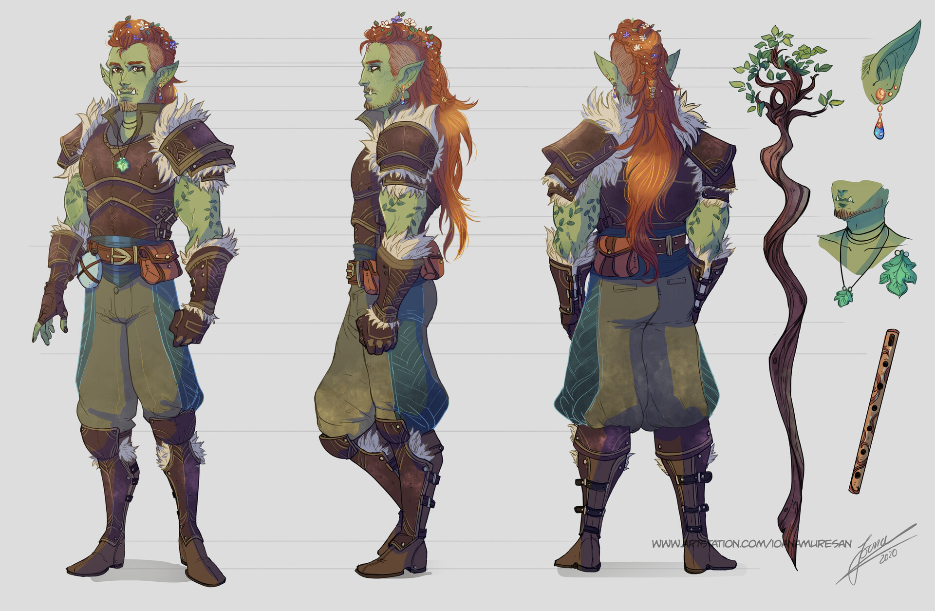 ArtStation - Character sheet half orc