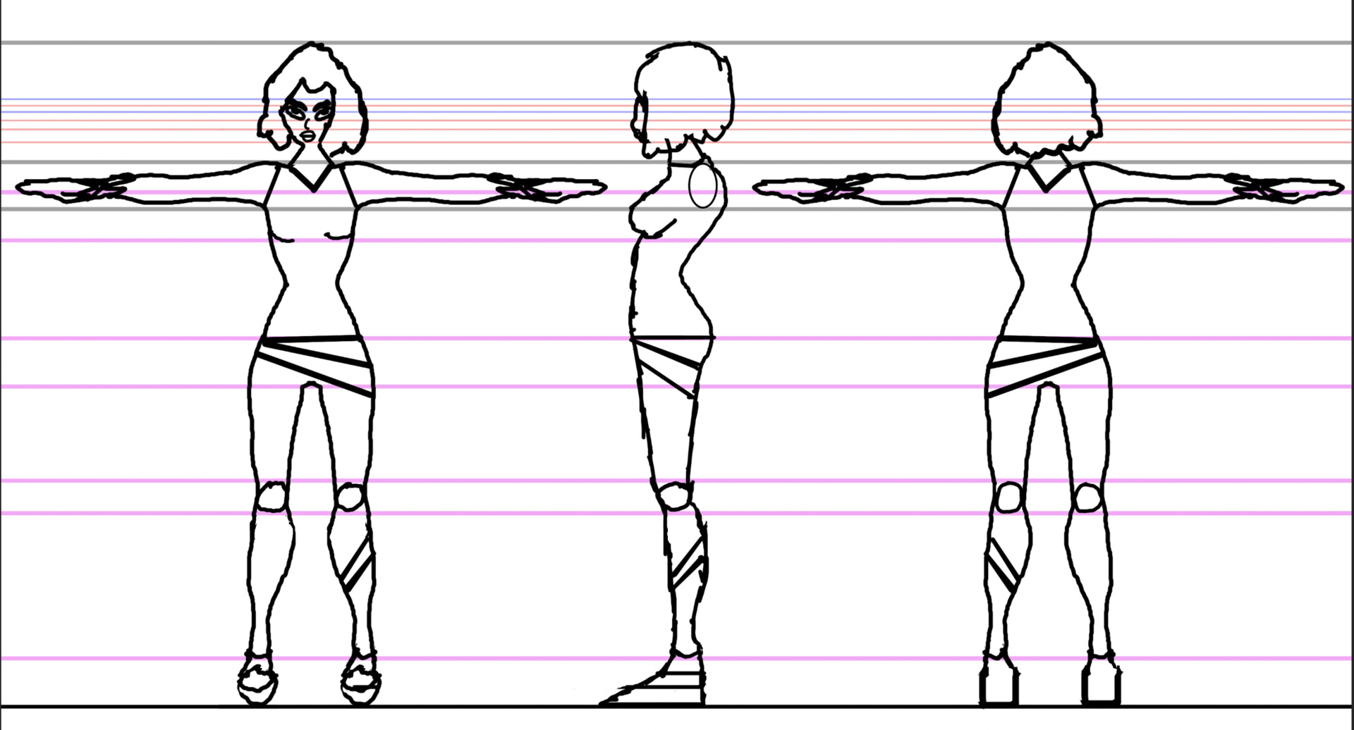 ArtStation - character turnaround action hero girl