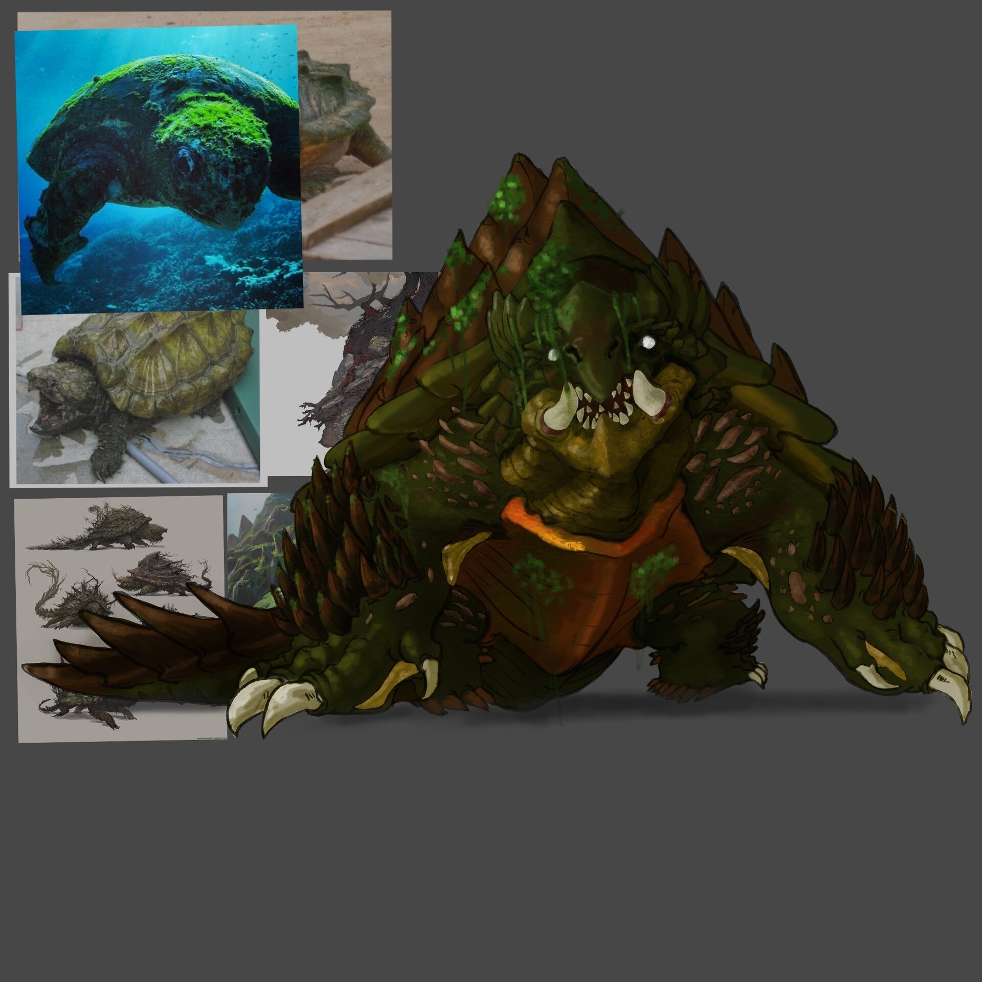 ArtStation - Snapping turtle behemoth/procreate practice