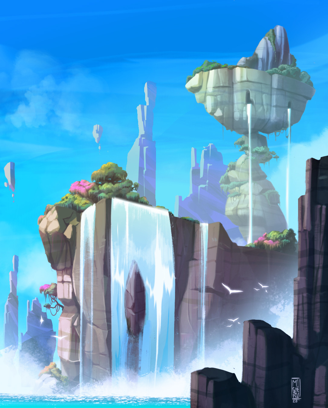 Waterfalls Visual Dev by Migueru Art : r/ImaginaryWaterfalls