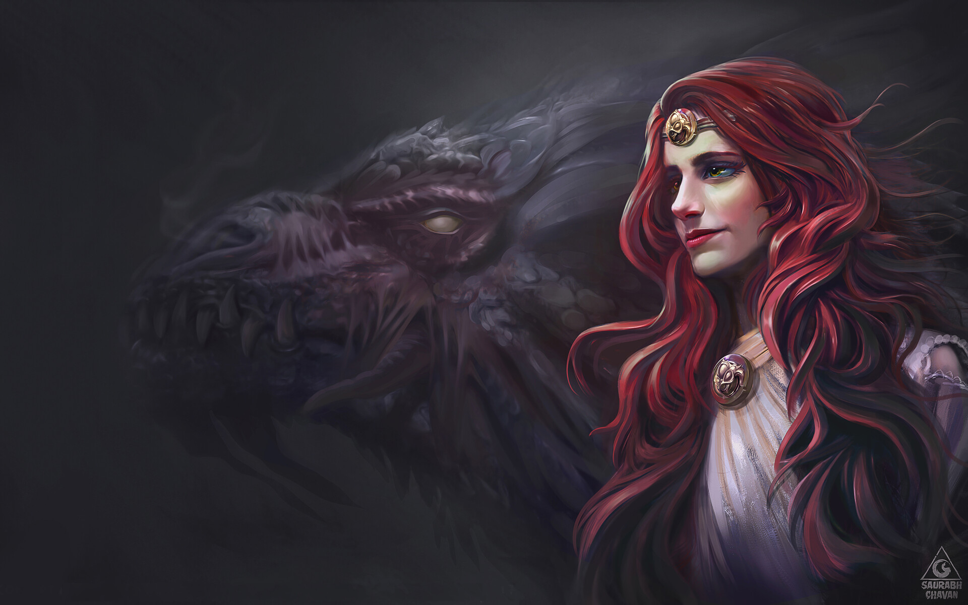 ArtStation - illustration - dragon queen is my friend