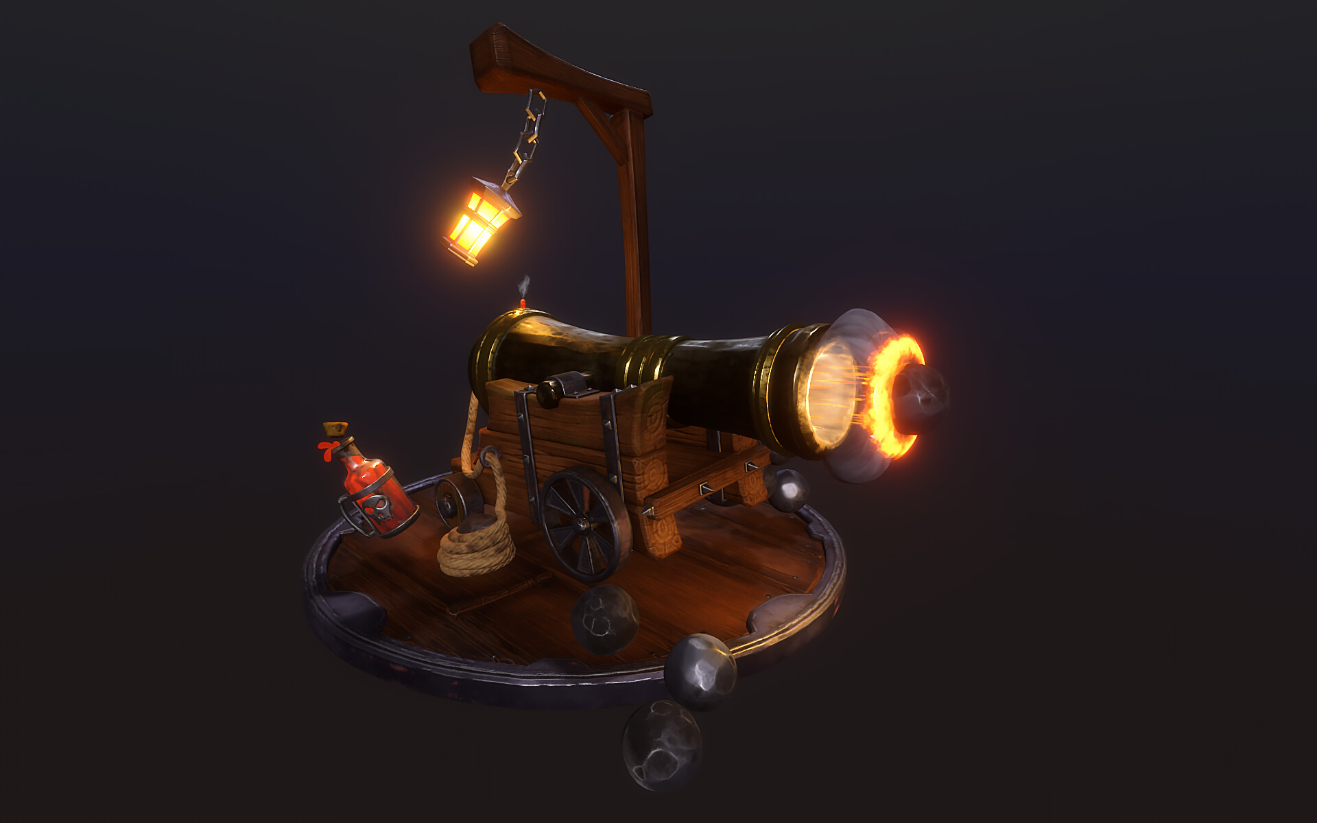 ArtStation - Stylized Ship Cannon