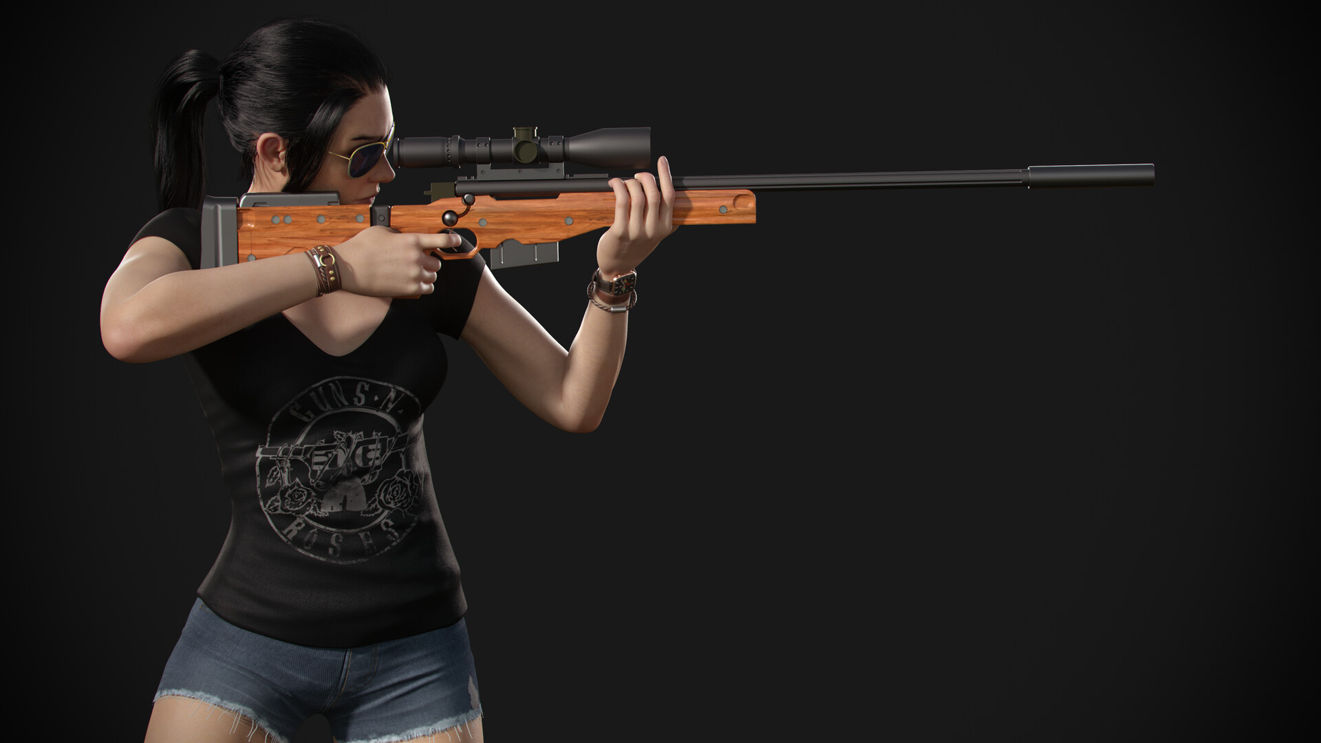 ArtStation - Girl & rifle (WIP)