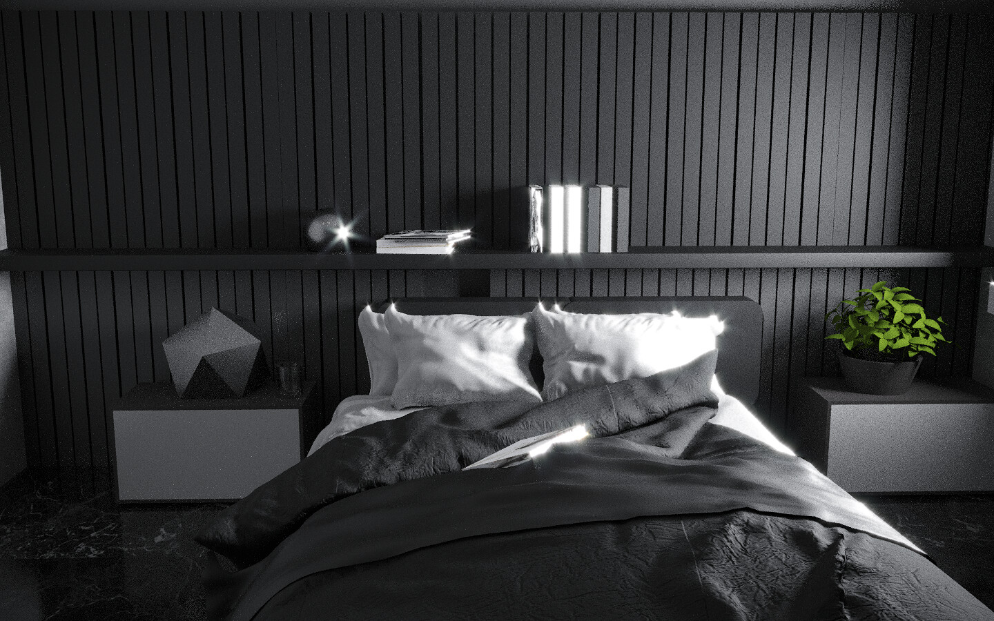 ArtStation - black bedroom