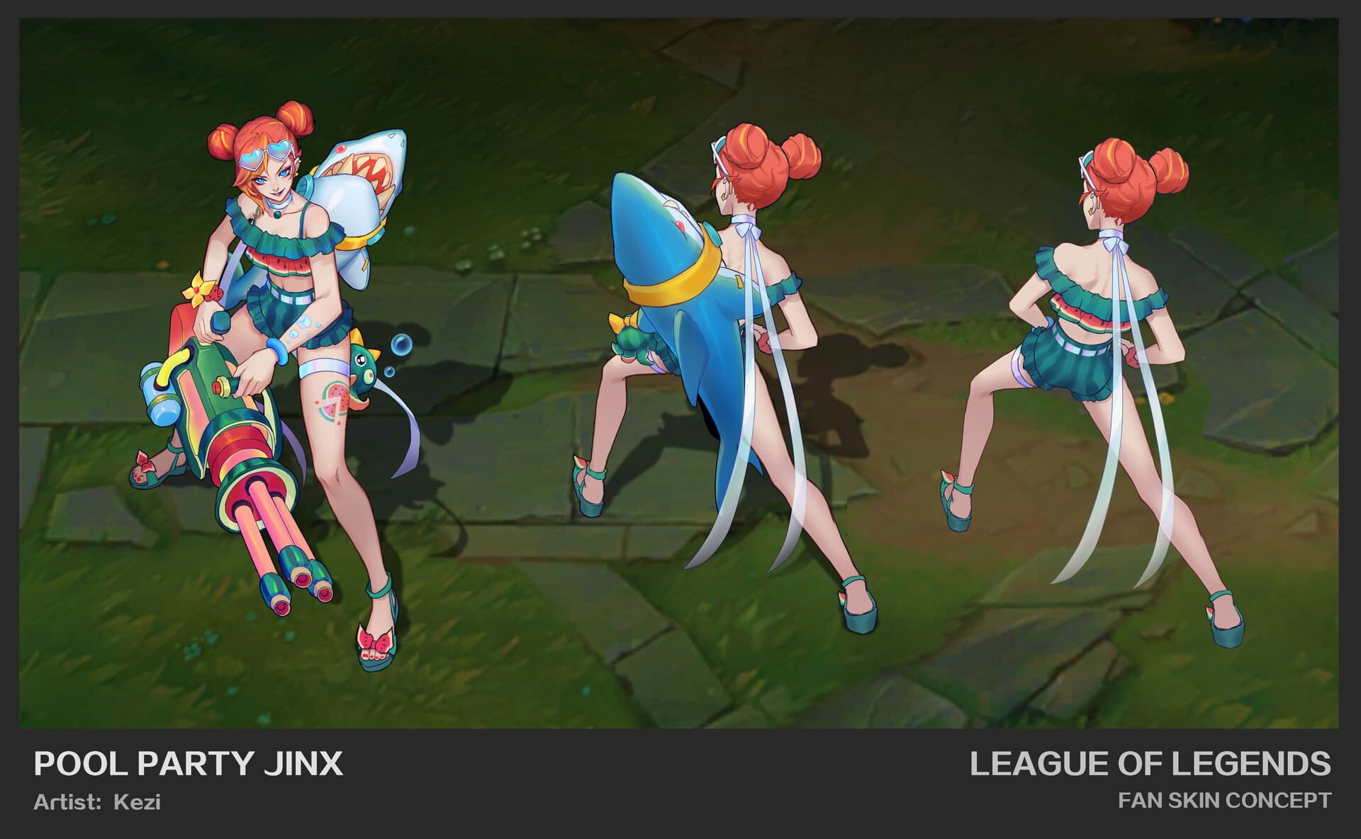 ArtStation - Pool Party Jinx Fanskin concept