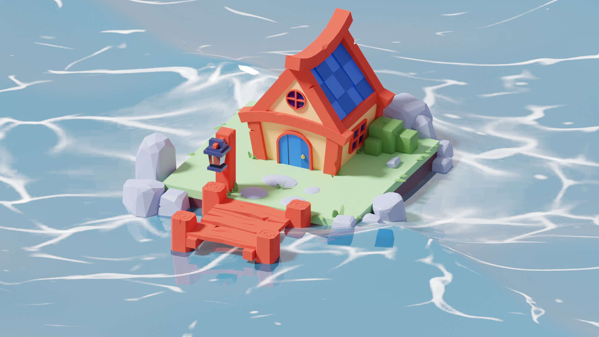 ArtStation - Animated House On An Island
