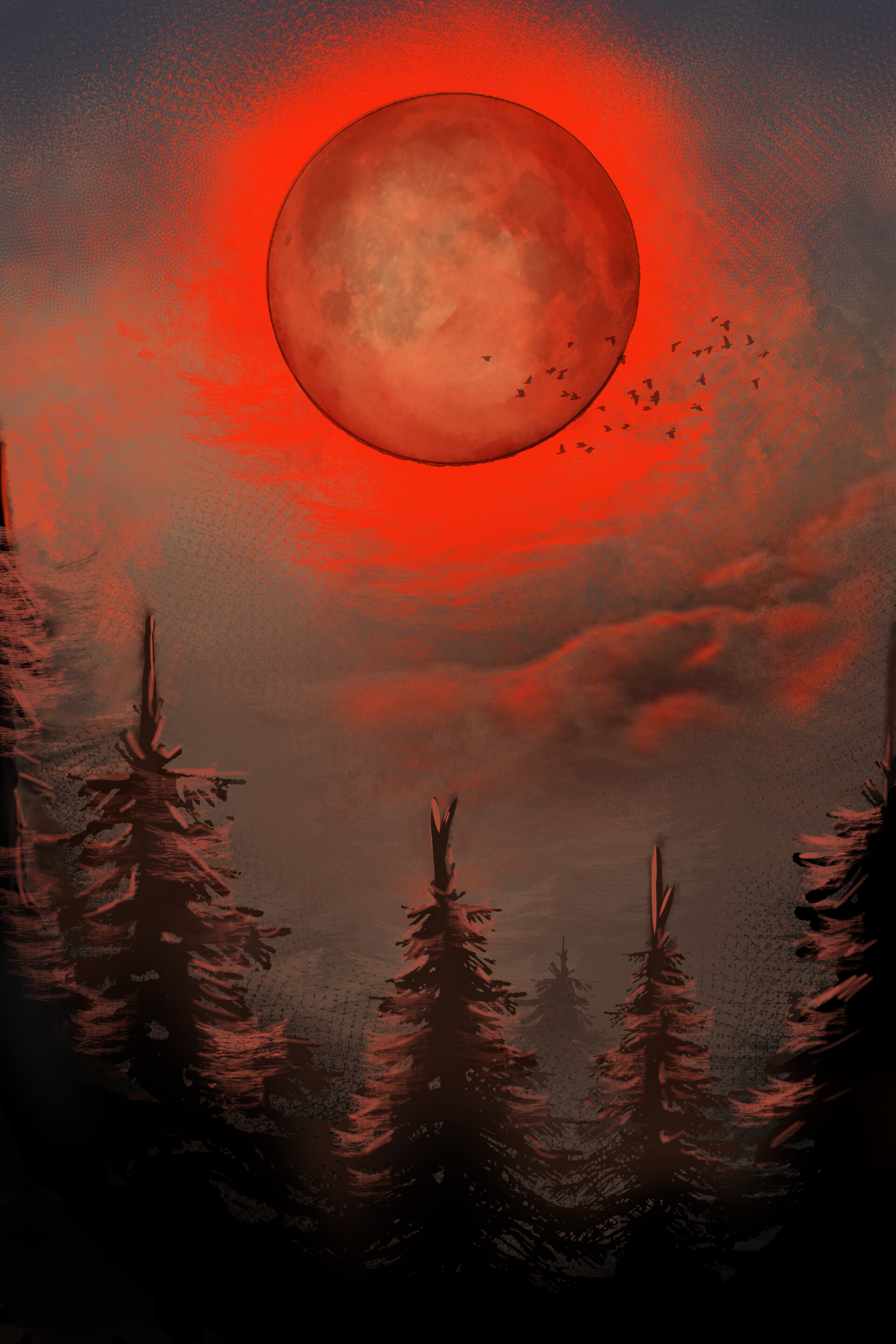 ArtStation - Red Moon