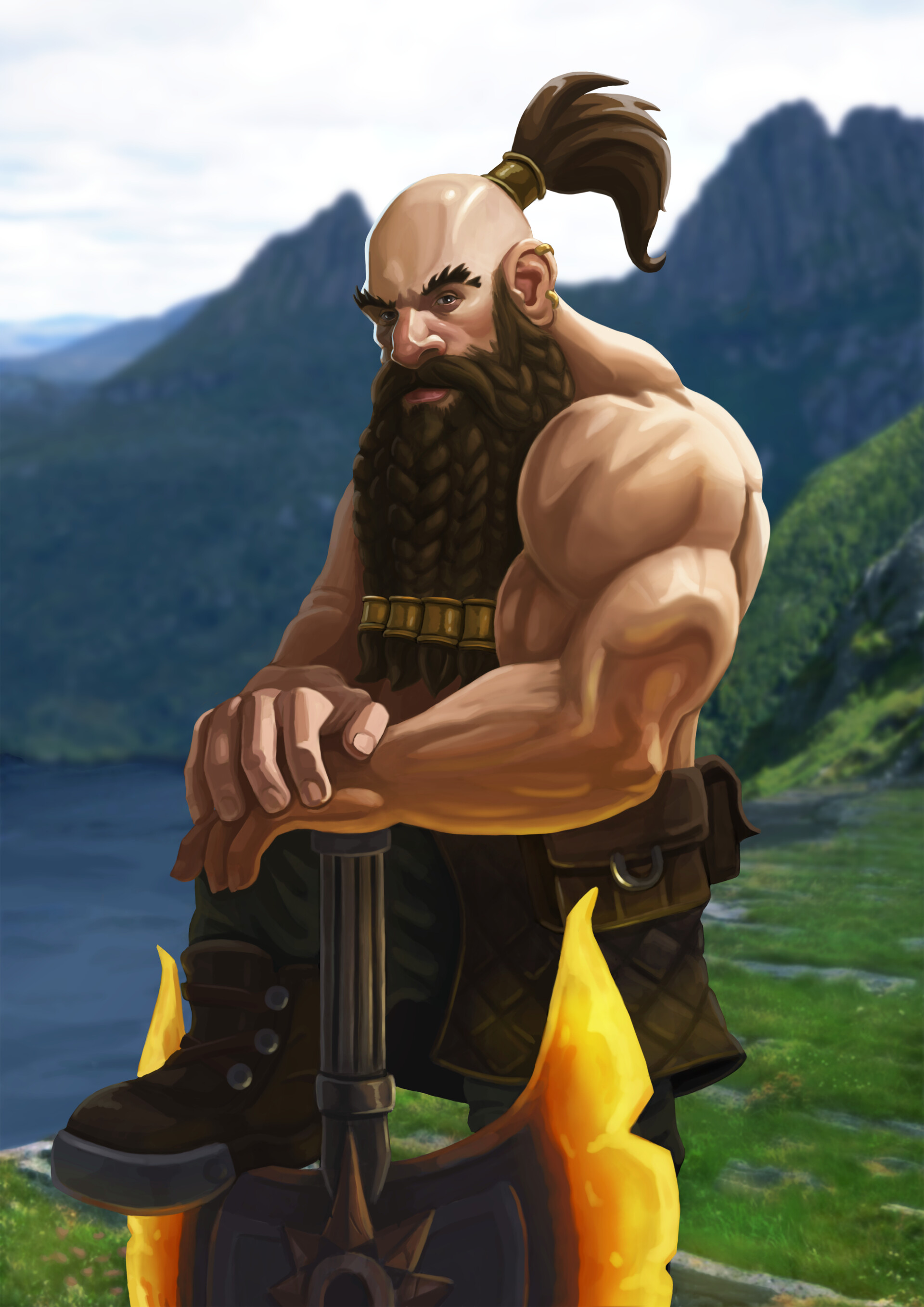 ArtStation - Thoradin, Dwarf Barbarian