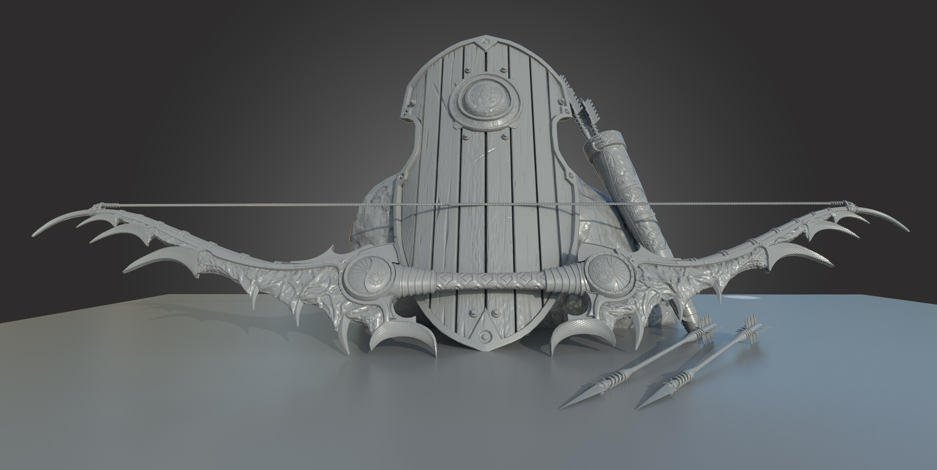 ArtStation - Bow Arrow and Shield