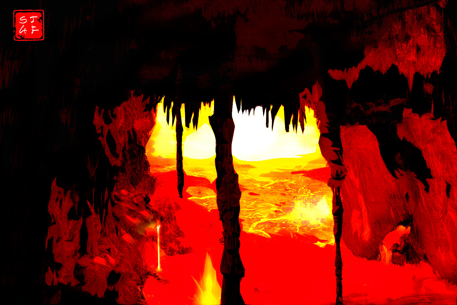 ArtStation - Caves (2D Game Bacground)