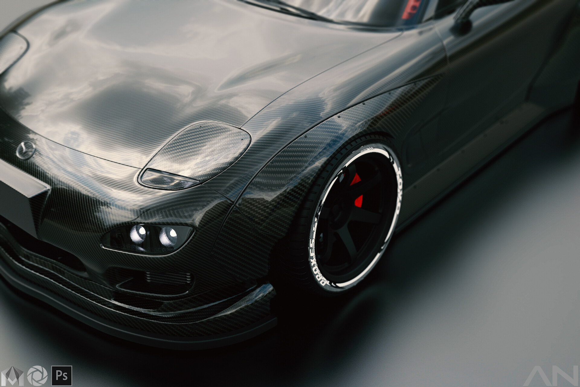 ArtStation - Mazda RX-7 FD3S/rocket bunny/custom modded