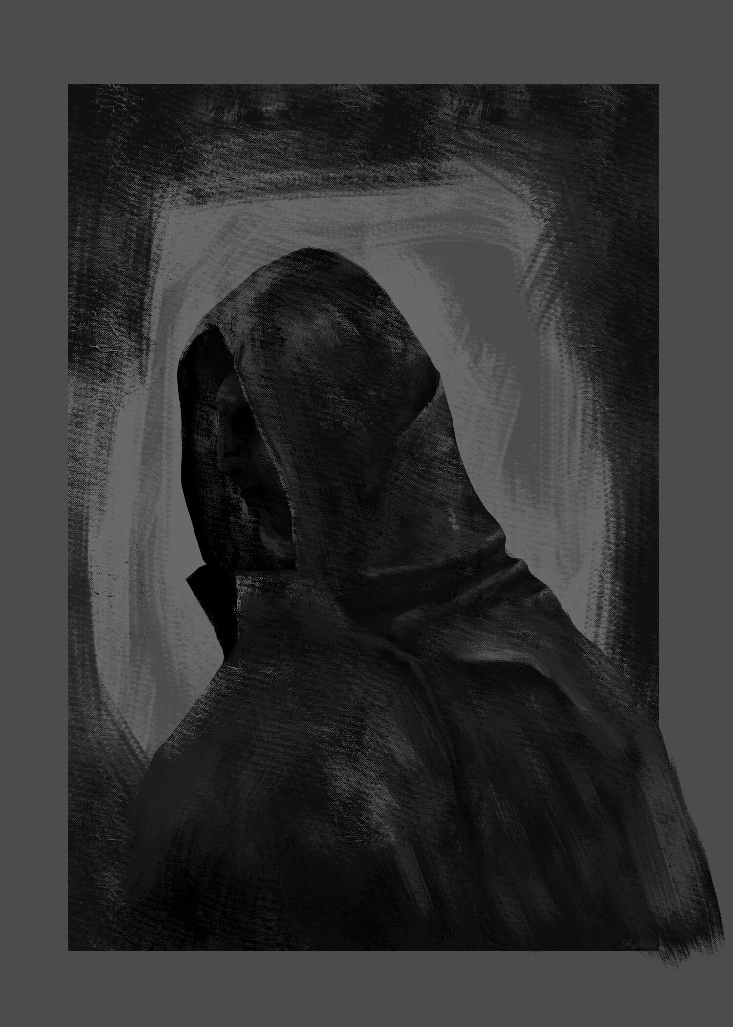 ArtStation - Hooded Man brush work