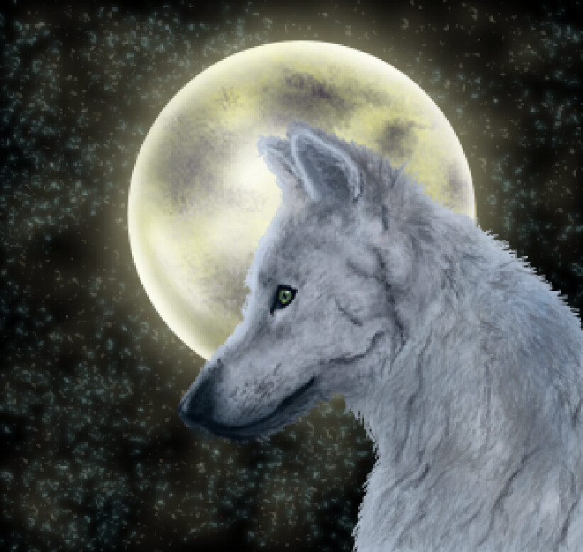 how to draw a wolf in moonlight