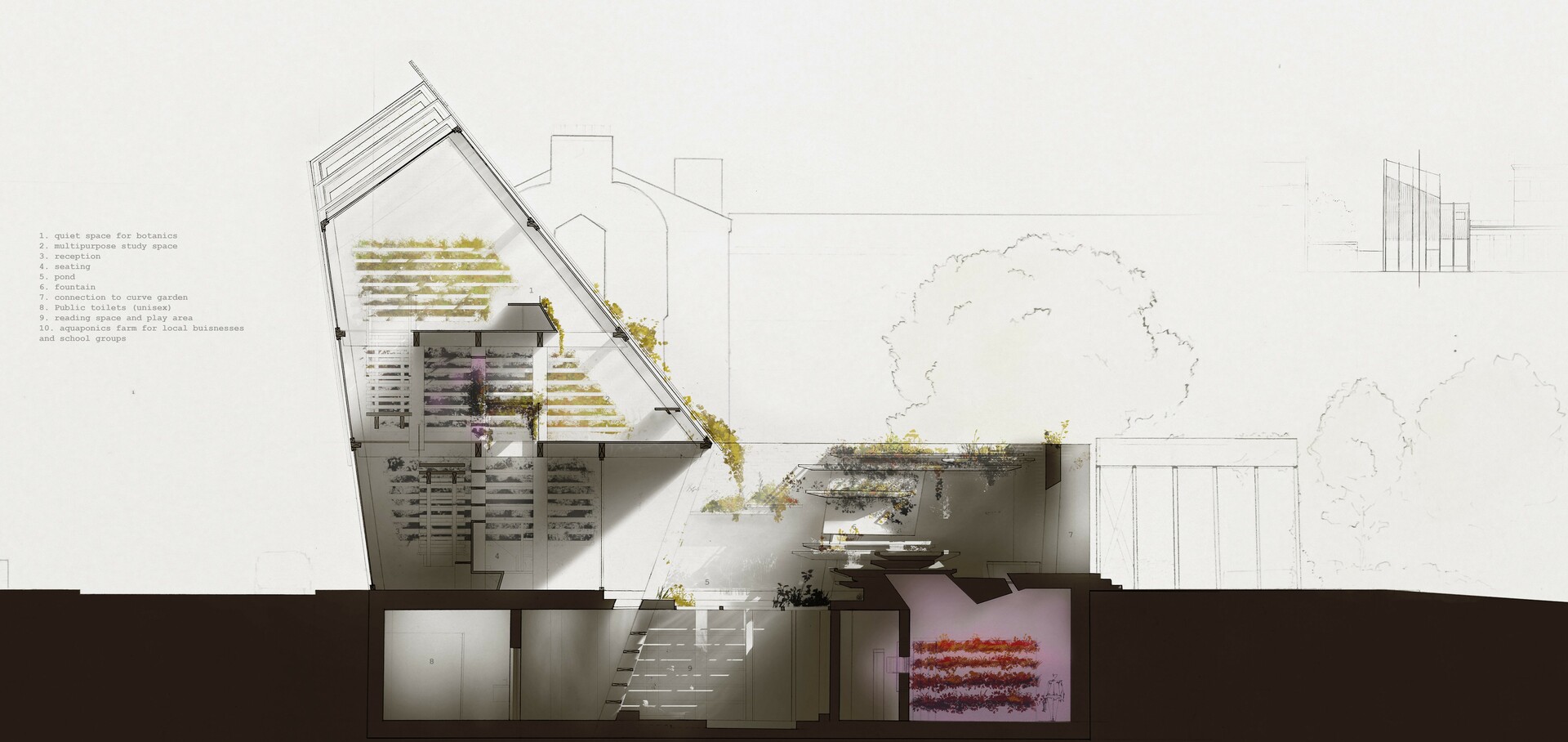 Sebastian Bellavia - Aquaculture Library Dalston - Architecture project
