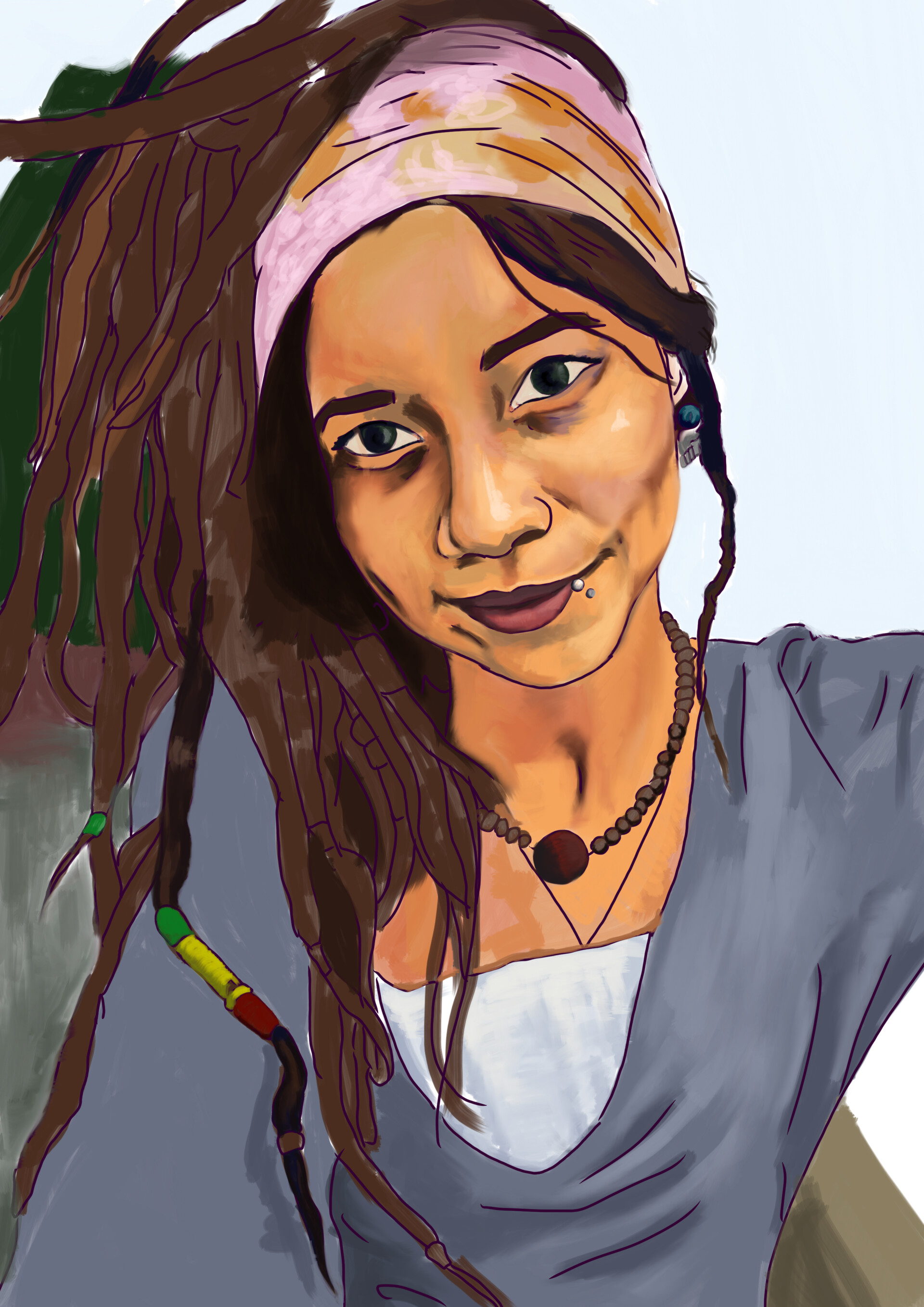 ArtStation - Rasta girl character design with comic book style linework