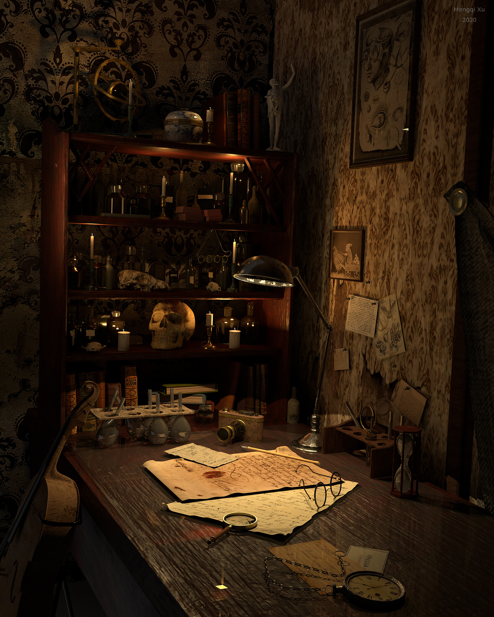 ArtStation - 3D Environment Design Modeling-Medieval Pharmacist Office