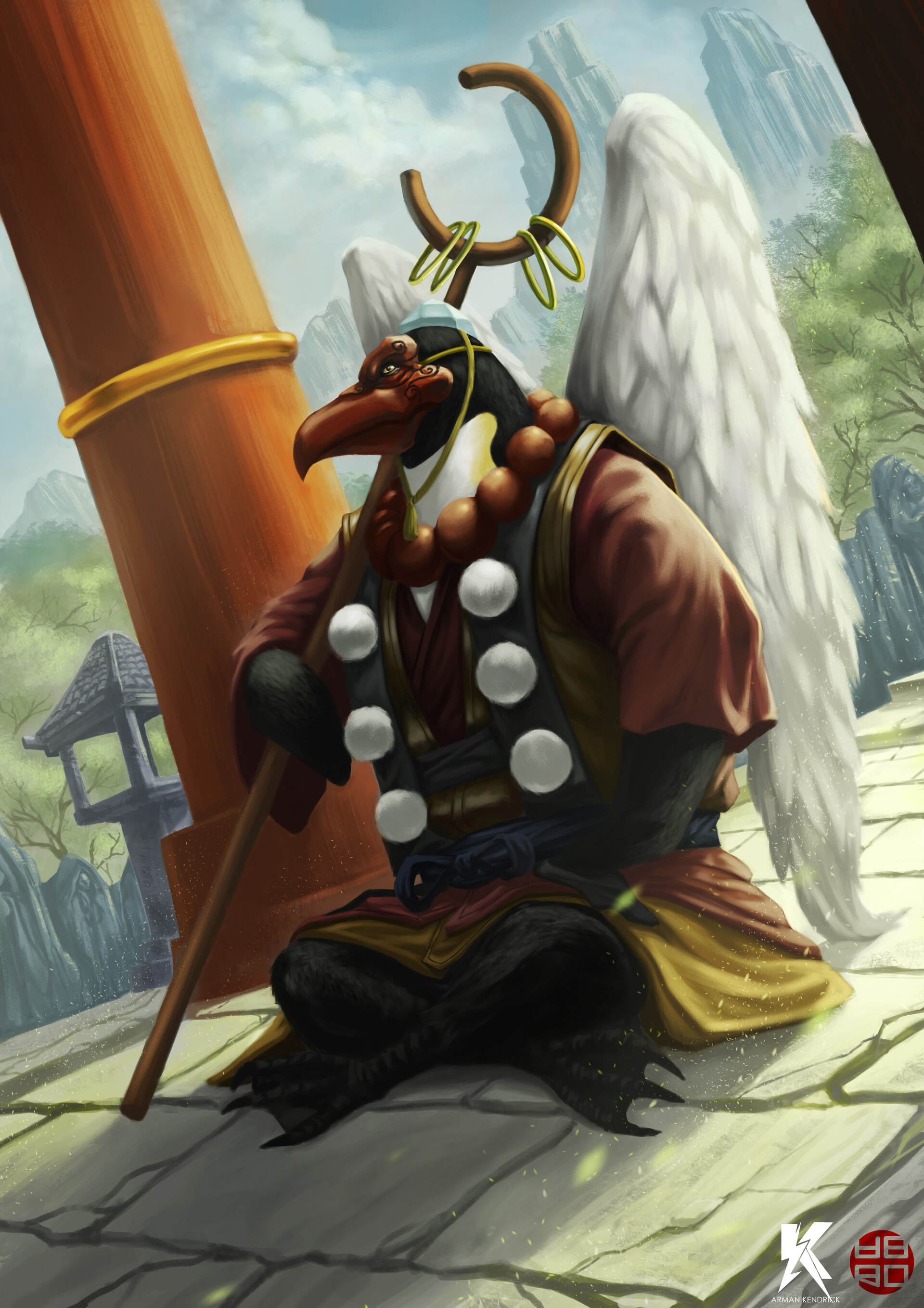 ArtStation - Jin the Tengu Monk