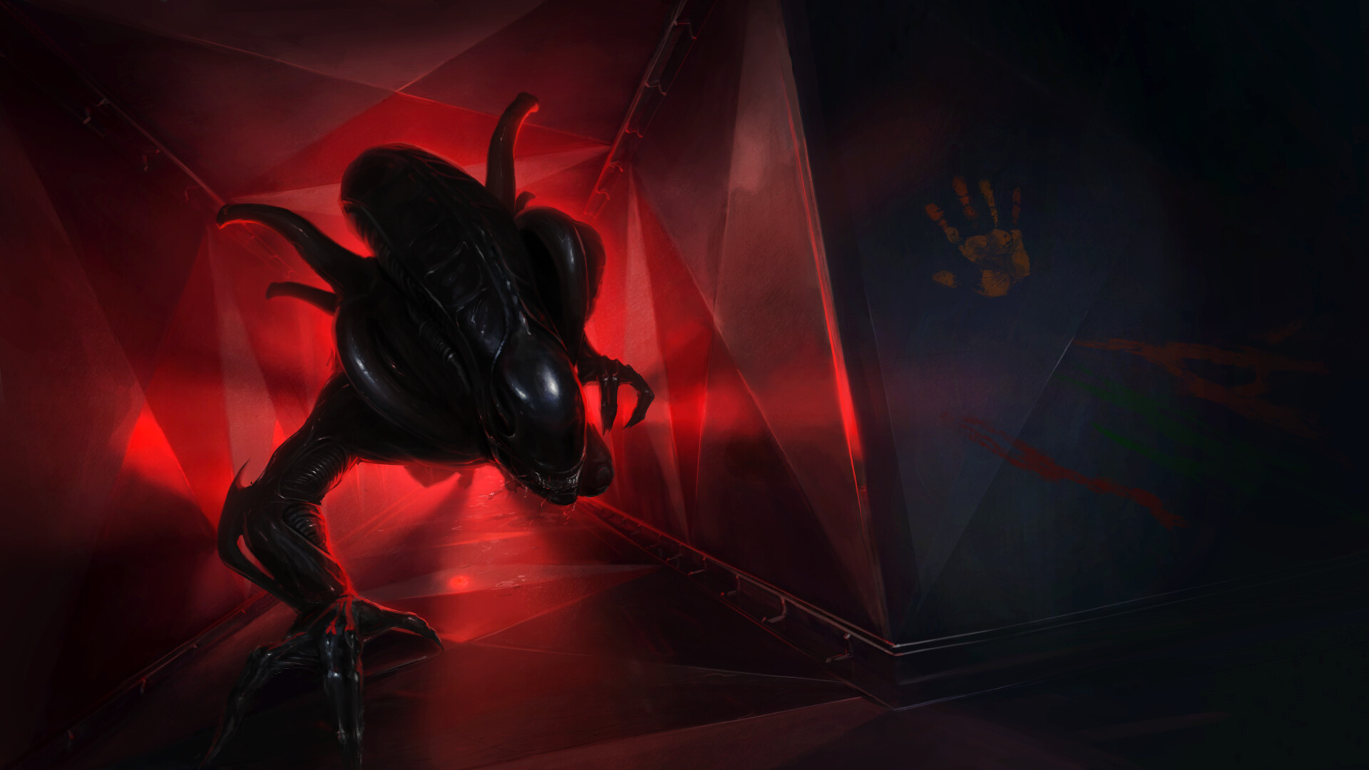 ArtStation - "Alien in the pipes" - SPEED PAINTING