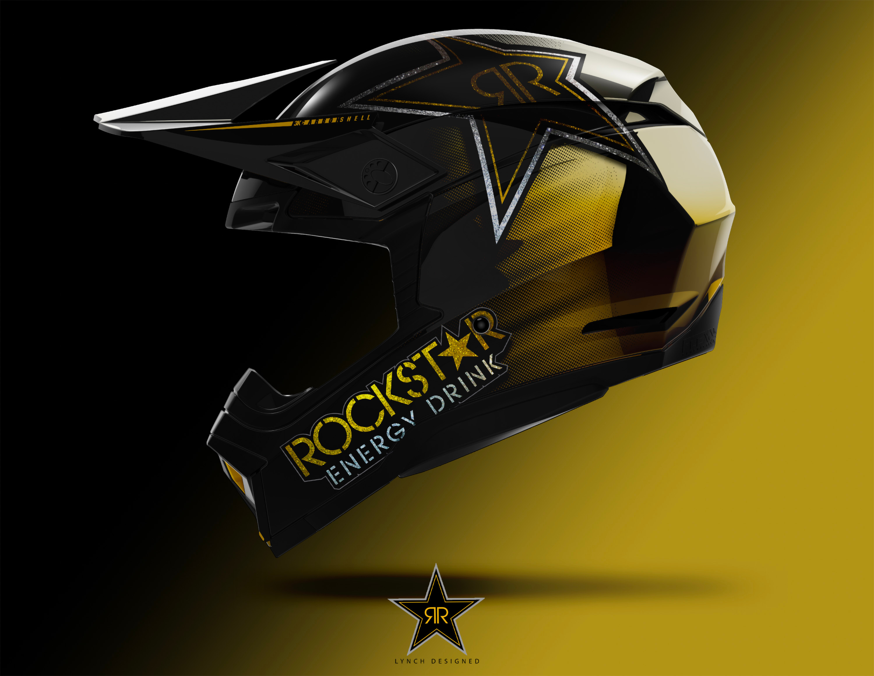 Lynch Designed - MOTO X ROCKSTAR ATHLETE HELMET GRAPHIC