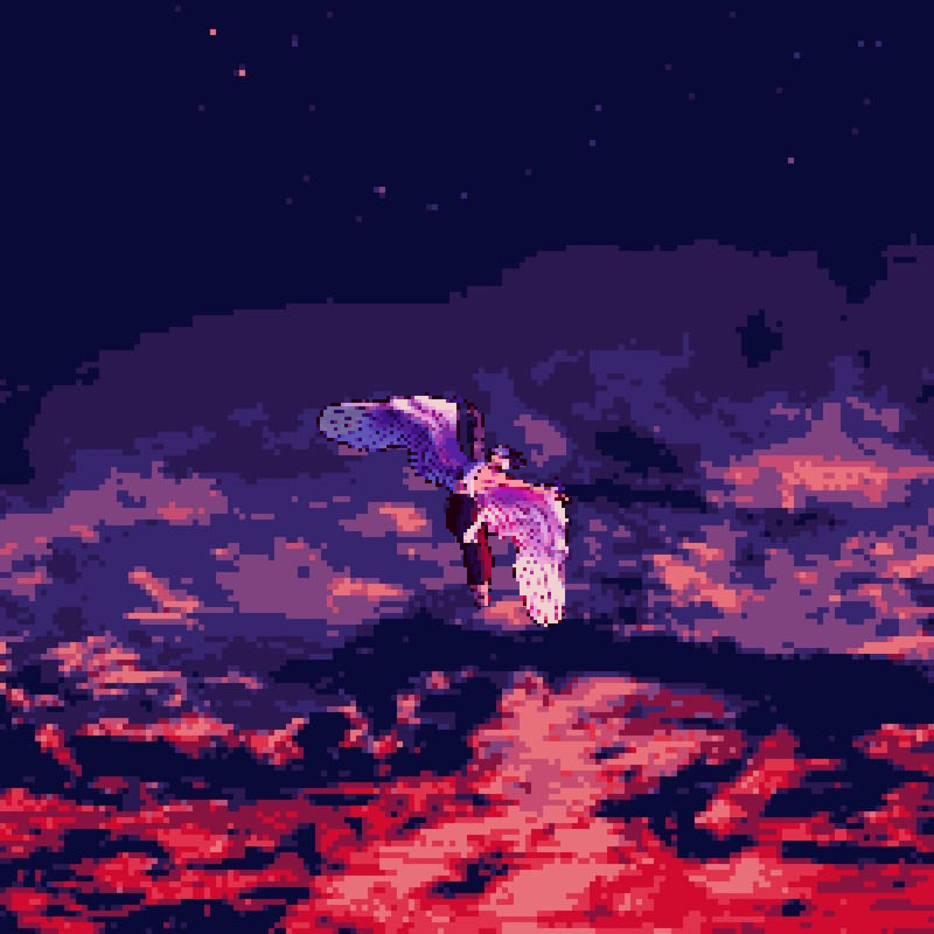 ArtStation - Pixel art: Sky scene