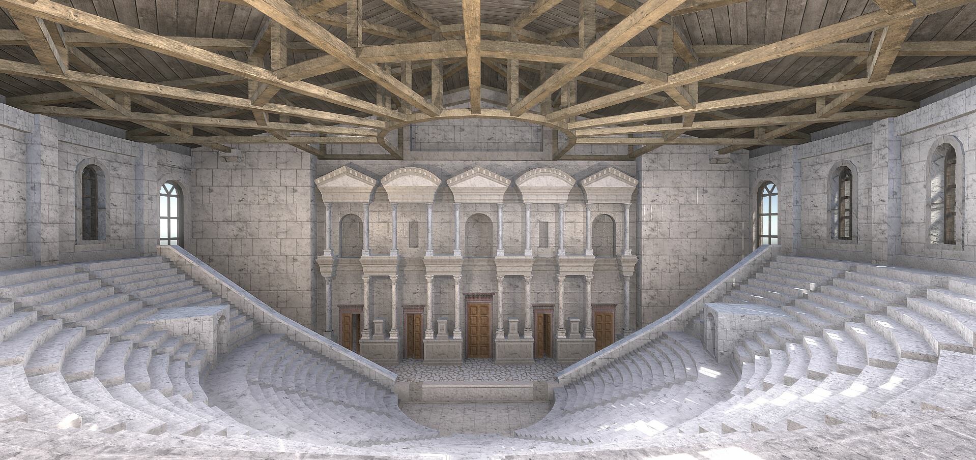 ArtStation - Virtual Reconstruction of an Ancient Odeon/Bouleuterion (2020)