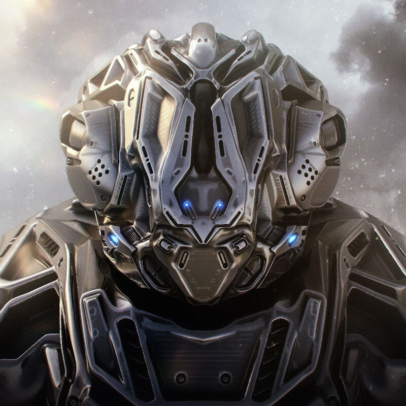 ArtStation - Mech bust sketch